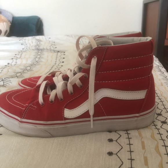 Vans | Shoes | Red High Top Vans | Poshmark
